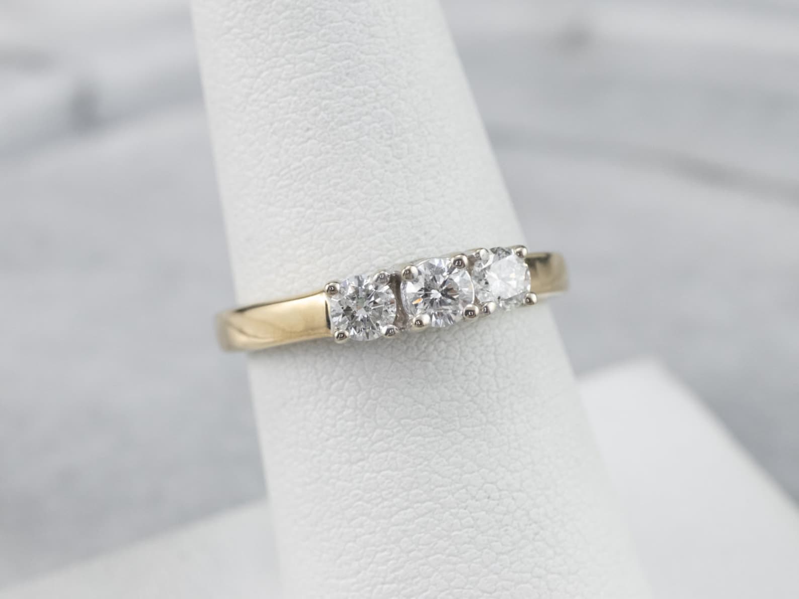 Vintage Three Stone Diamond Ring Vintage Engagement Ring Two | Etsy