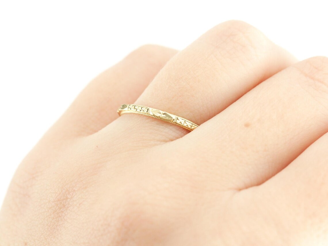 The Cora Band in 18 Karat Yellow Gold Stacking Band Wedding | Etsy