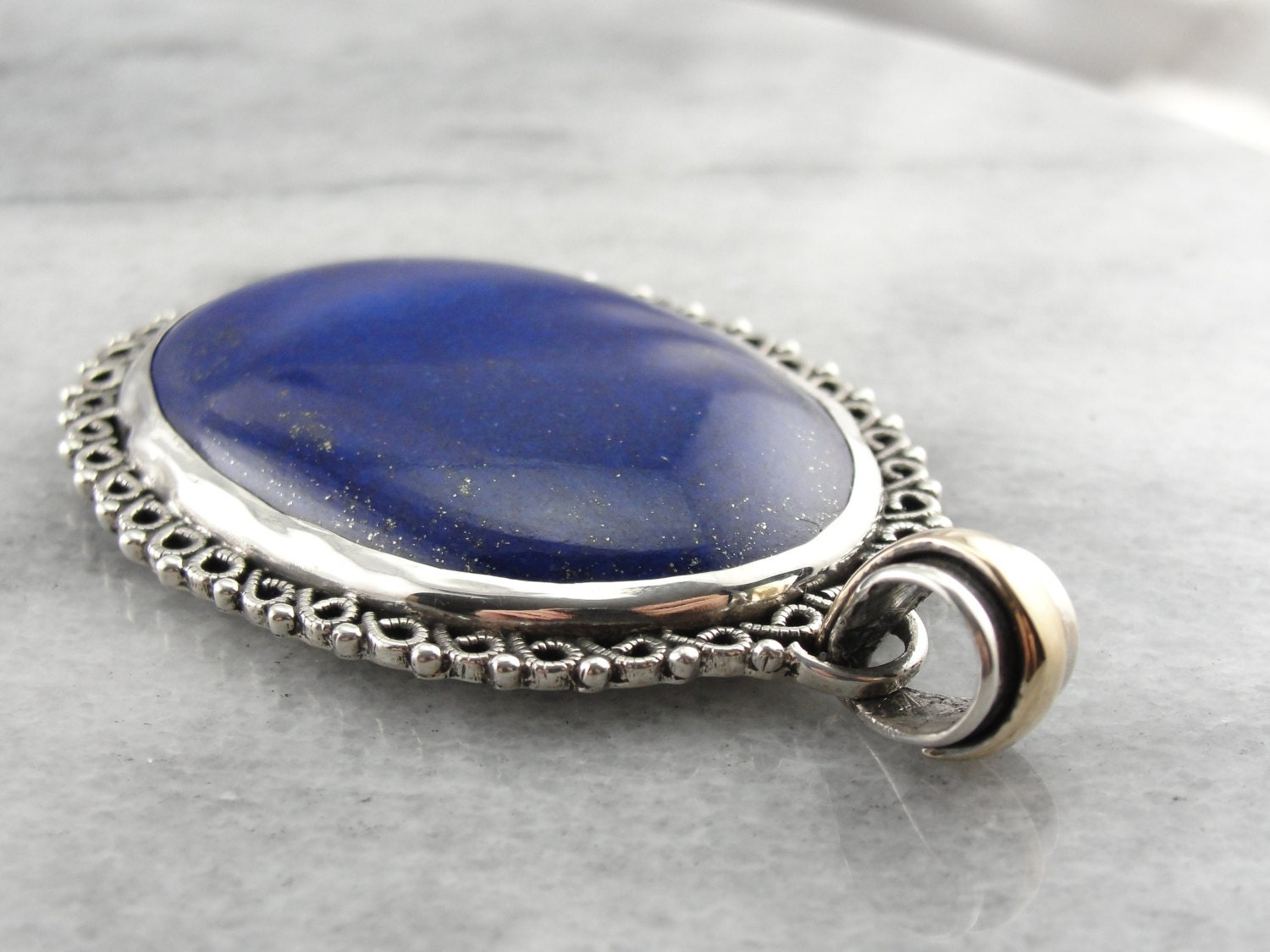 Deepest Ocean Blue: Dark Lapis Lazuli Statement Pendant W0JXAQ-P - Etsy