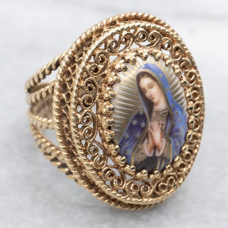 Virgin Mary Ring - Etsy