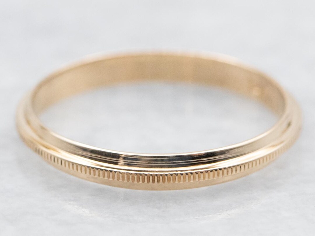 Vintage Gold Coin Edge Center Band, Vintage Wedding, Vintage Band ...
