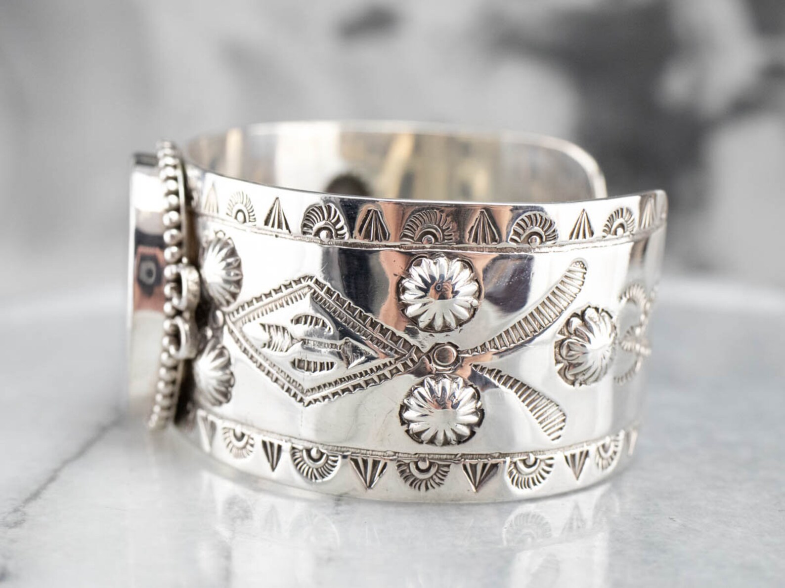 Dendritic Agate Sterling Silver Cuff Shazar Stone Cuff | Etsy