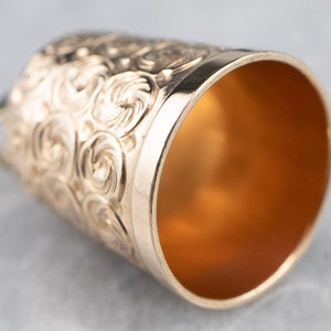 Ornate Vintage Gold Thimble Charm, 14K Gold Thimble, Thimble Pendant ...