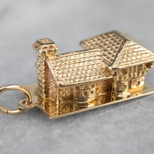 Vintage Gold House Charm, Housewarming Gift, 14K Gold Charm, Charm ...