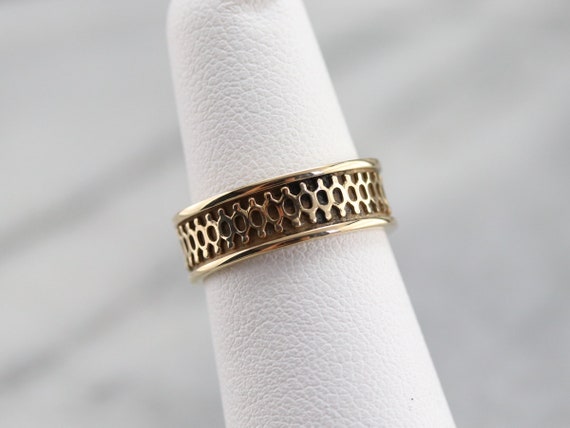 Antique Patterned Band, Yellow Gold Stacking Band, Vi… - Gem