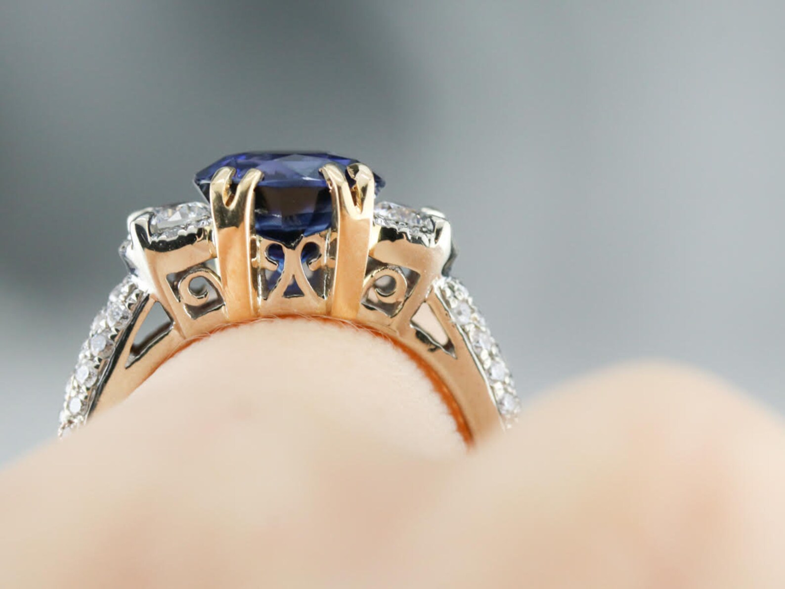 Fine Ceylon Sapphire Diamond Ring Sapphire Engagement Ring - Etsy