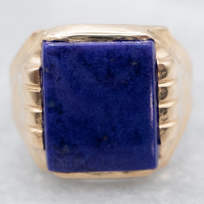 Mens Blue Stone Gold Ring - Etsy
