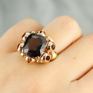 Fine Dravite Tourmaline in Bold Rose and Yellow Gold MOD Cocktail Ring ...