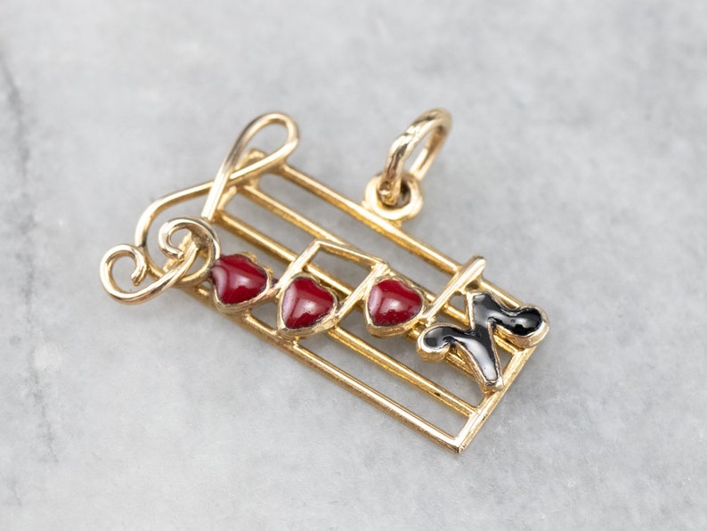 Gold Do Ray Me Musical Scale Charm Yellow Gold Enamel - Etsy
