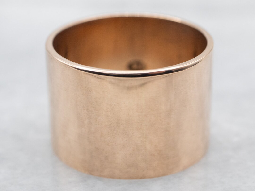 Rose Gold Wide Band, Rose Gold Band, Wide Band, Plain Band, Wide ...