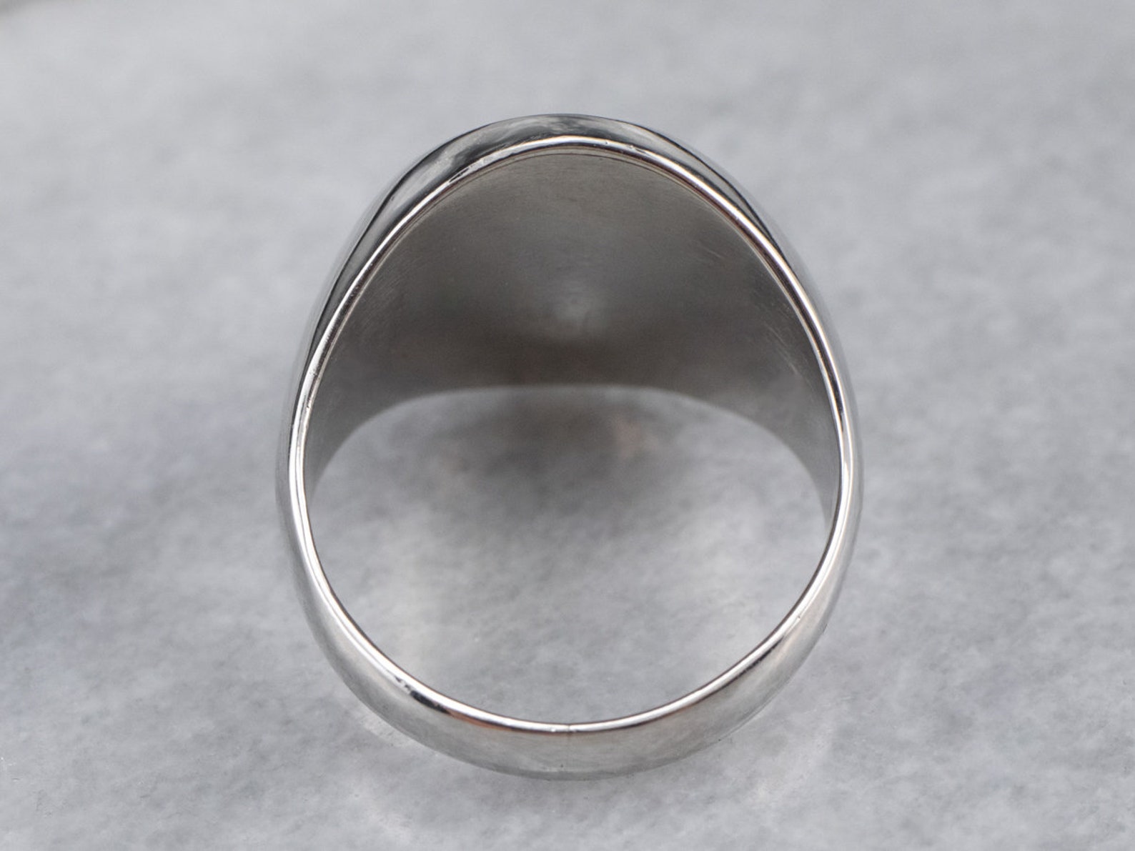 Platinum Fleur De Lis Signet Ring, Heavy Laurel Emblem - Etsy