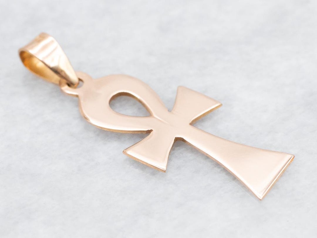 14K Rose Gold Ankh Pendant, Eternal Life Symbol - Etsy
