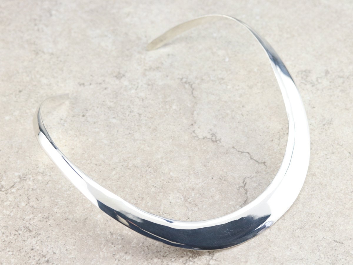 Sterling Silver Collar Necklace Cuff Style Necklace Sterling | Etsy