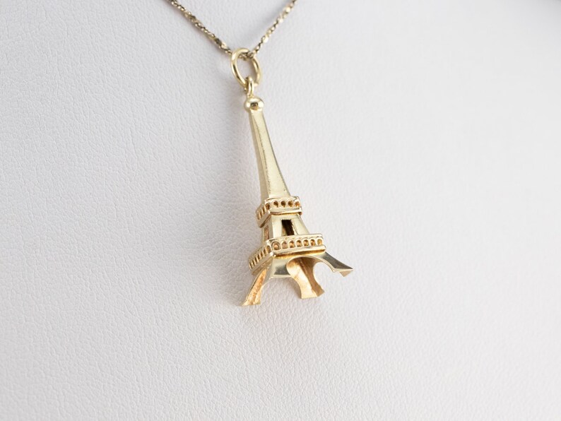 14K Gold Eiffel Tower Pendant Paris Pendant Parisian - Etsy