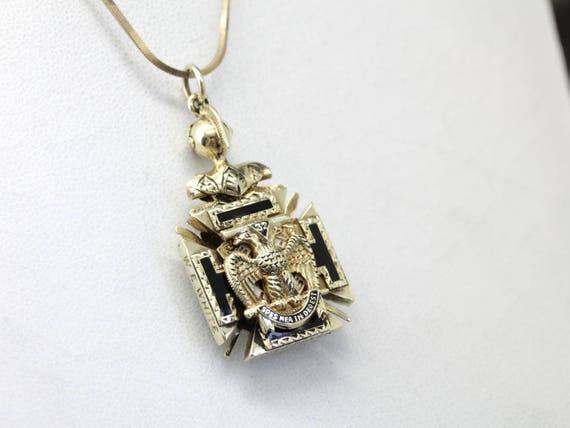 Ornate Garnet Pearl Masonic Fob, Antique Masonic Pend… - Gem