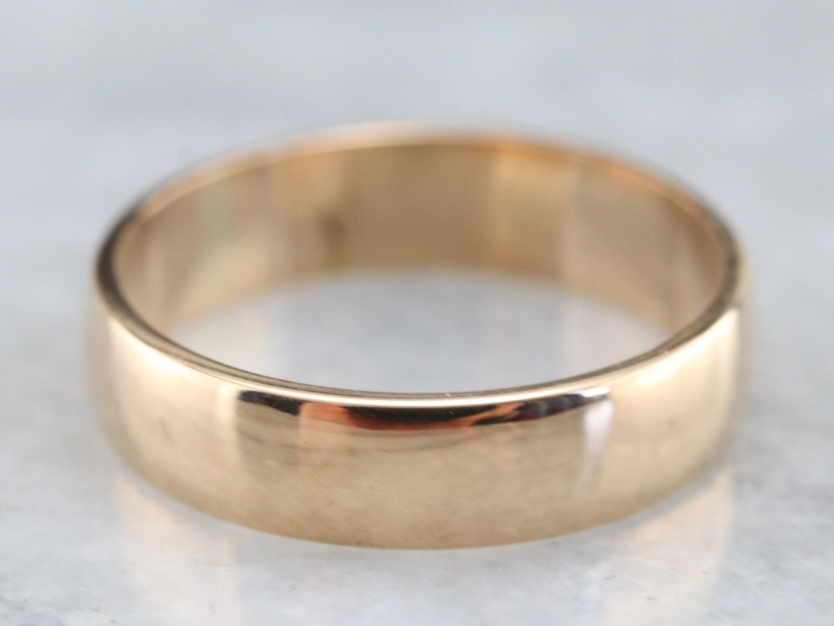 Antique 18K Gold Wedding Band Plain Gold Band Unisex Wedding | Etsy