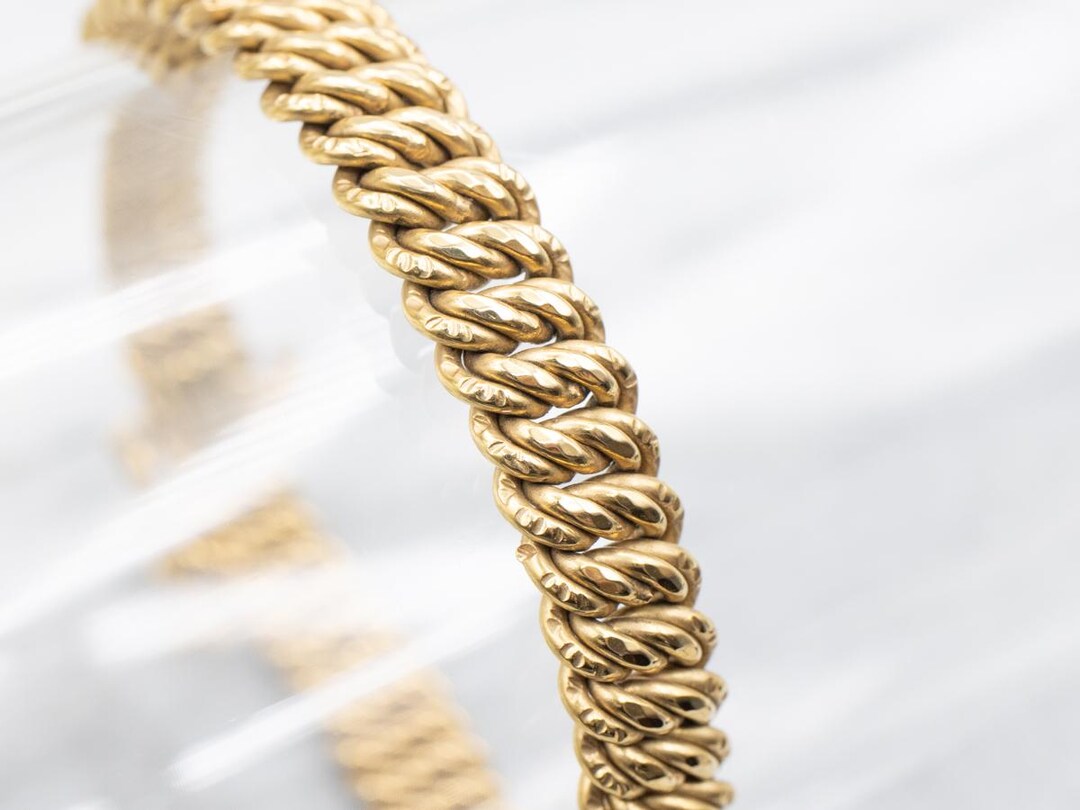 Vintage 18K Yellow Gold Twist Link Bracelet, 7 Inches - Etsy