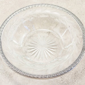 Vintage Sterling Silver and Glass Bowl, Vintage Silver Tableware ...