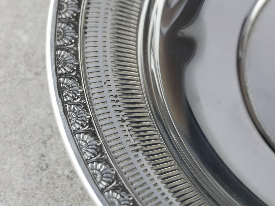 Vintage Patterned Pierced Serving Plate, Wallace Sterling Silver Dish ...