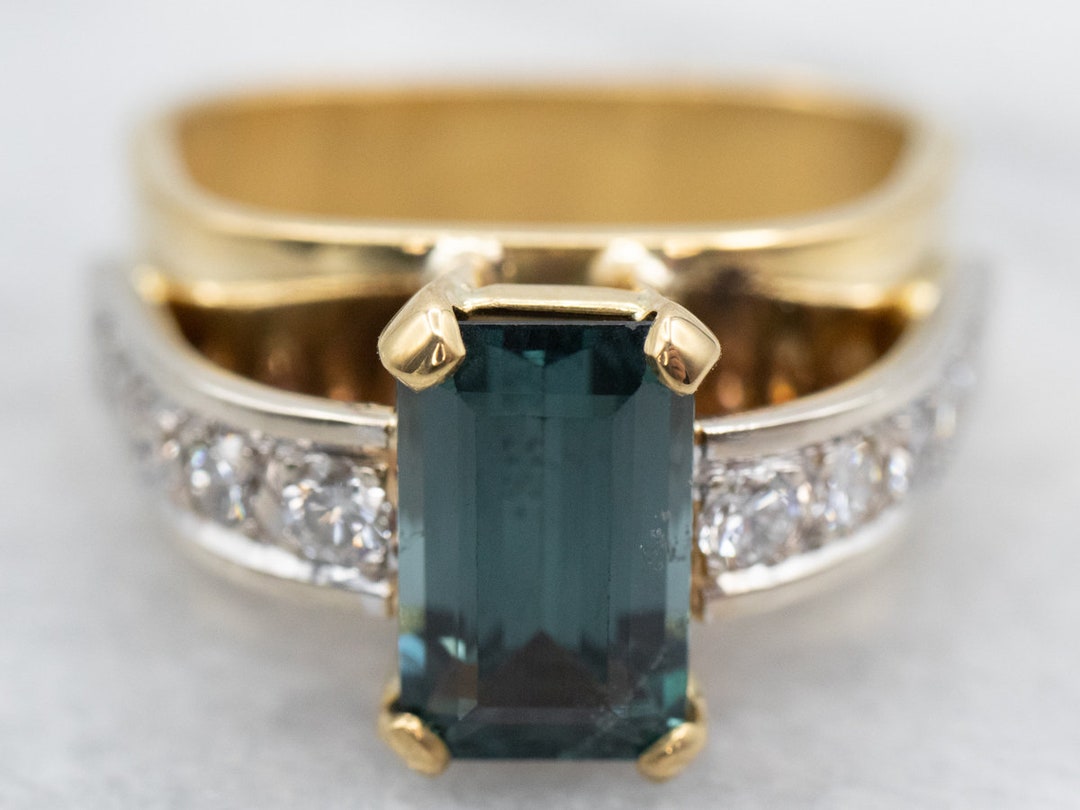 Two Tone Funky Spinel and Diamond Ring, Spinel Ring, Spinel Jewelry ...