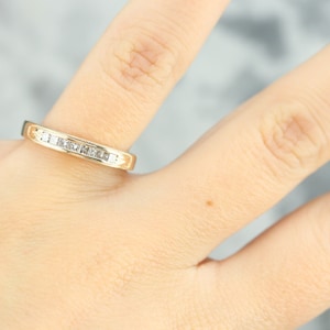 Square Cut Diamond Band, Diamond Wedding Band, Yellow Gold Band ...