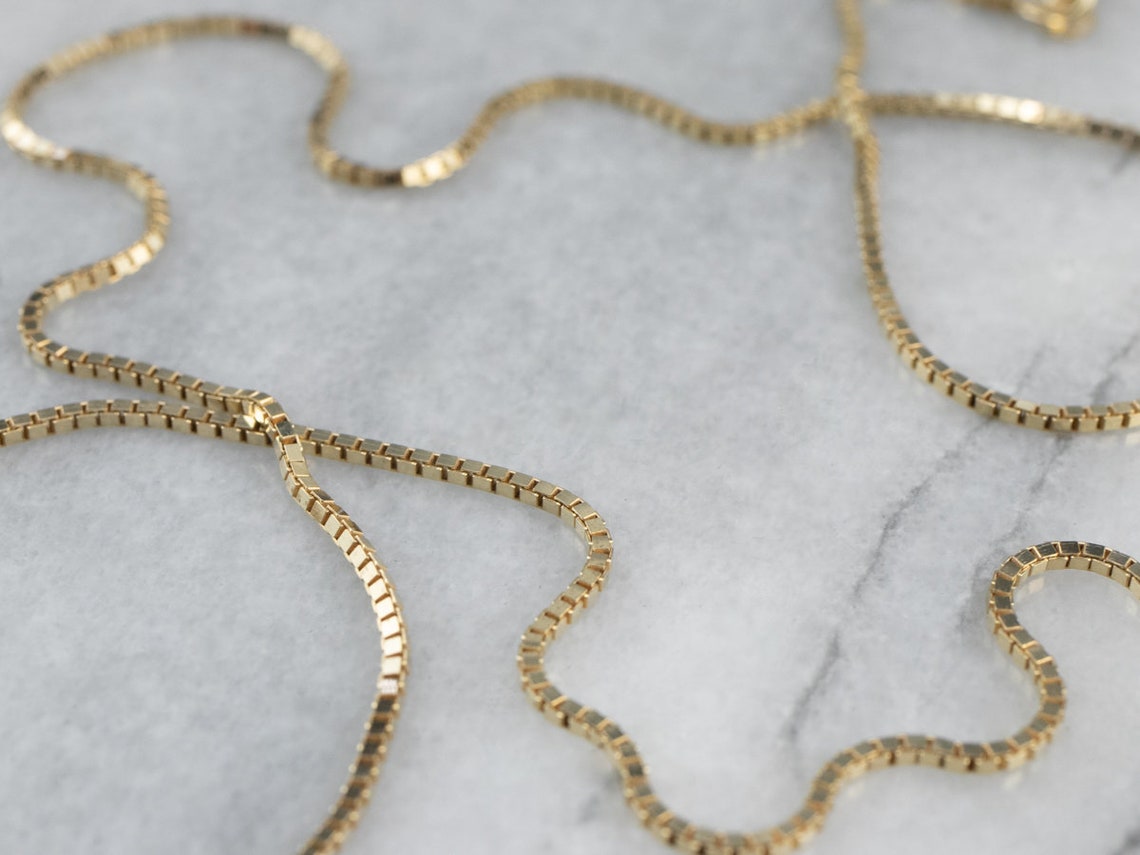 14K Gold Box Chain Layering Chain Pendant Chain 20 Inch - Etsy
