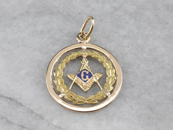Masonic Enamel Gold Pendant, Masonic Medal, Freemason… - Gem