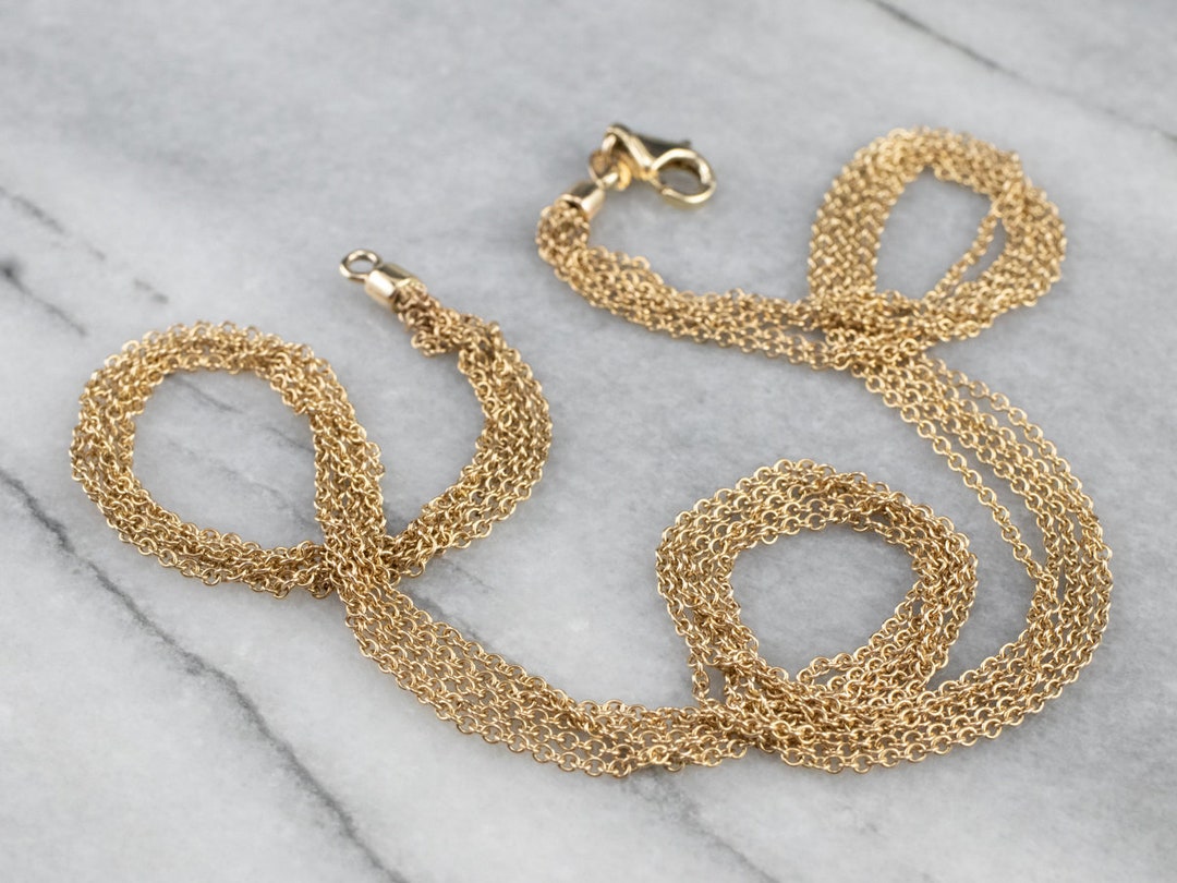 Five Strand Gold Chain, Cable Chain, Gold Chain Necklace, Multi Strand ...