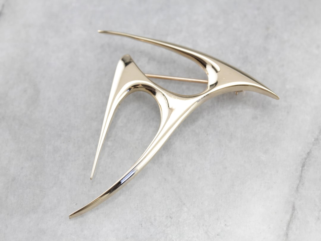 Modernist Abstract Gold Pin, Unisex Gift, Modern Jewelry 345C6177-R - Etsy