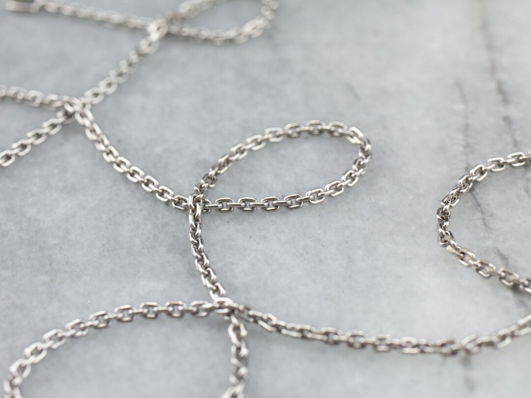White Gold Rolo Chain, 18K White Gold Chain, Pendant Chain, Layering ...