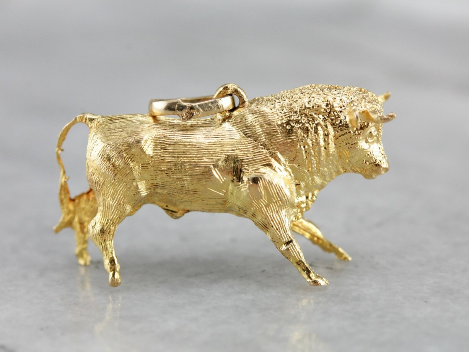 Detailed Bull Gold Charm, Bull Pendant, Spanish Charm, Running of the ...