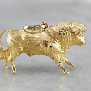 Detailed Bull Gold Charm, Bull Pendant, Spanish Charm, Running of the ...