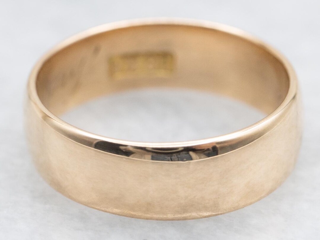 Antique Gold Cigar Band, 18K Gold Wedding Band, Stacking Ring, Unisex ...