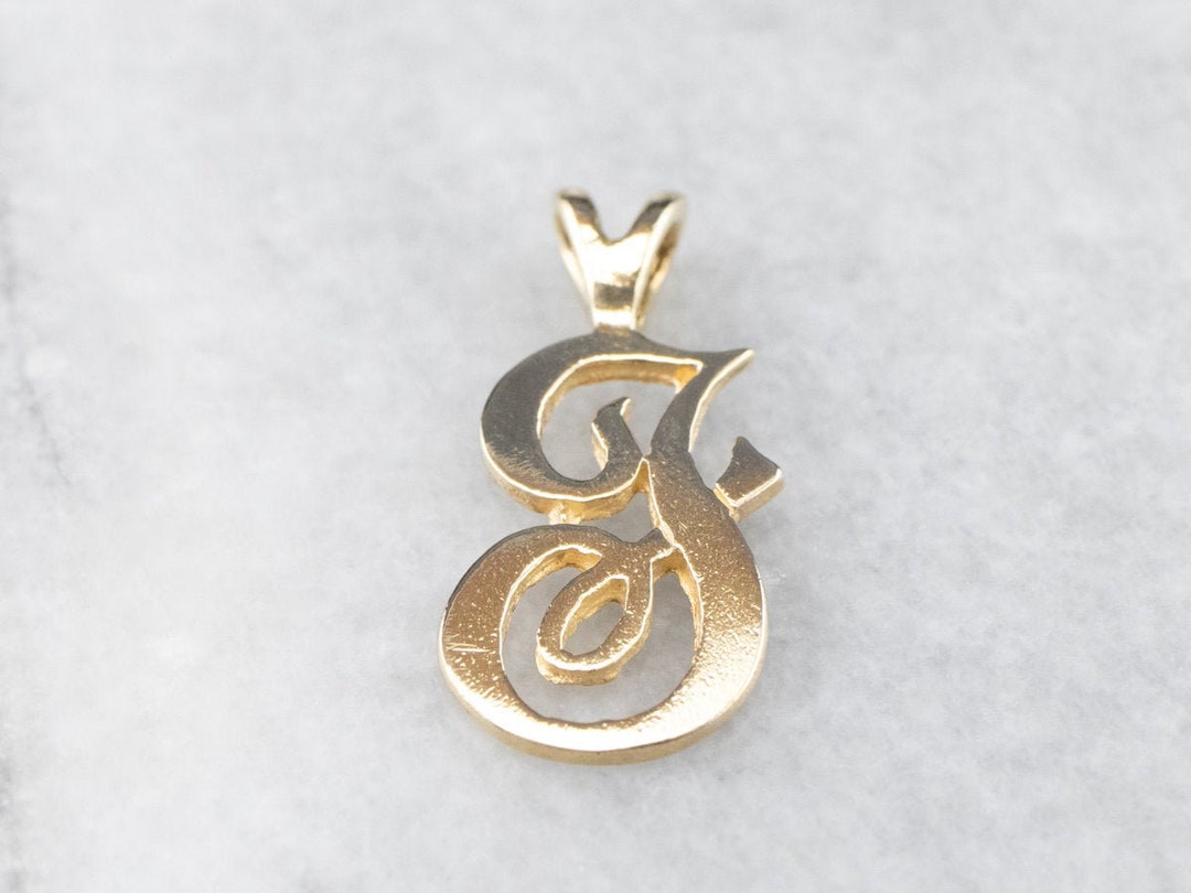Cursive Letter "f" Pendant, "f" Initial Pendant, Signet Pendant ...