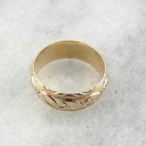 Rose Gold Band With Etched Wave Pattern TZYKKT-N - Etsy