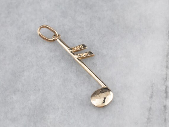 14K Gold Music Note Pendant, Music Note Charm, Musici… - Gem