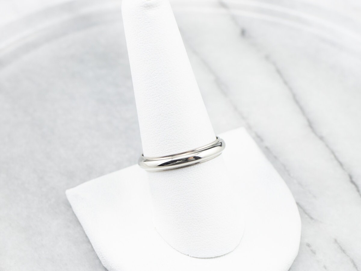 Vintage White Gold Wedding Band Stacking Ring Wedding Ring | Etsy