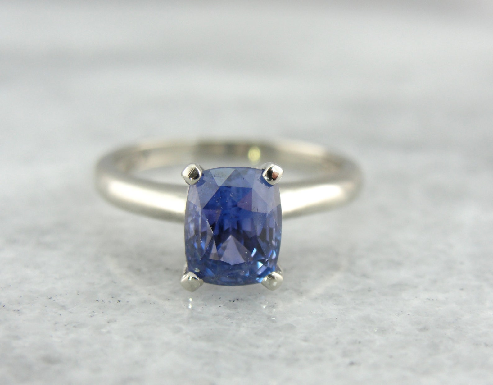 Luscious Indigo Sapphire in Simple Solitaire Engagement Ring - Etsy