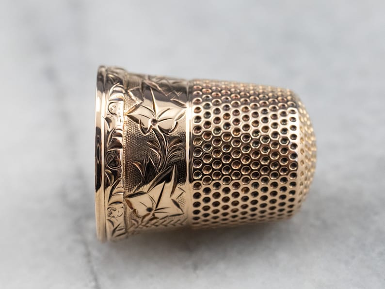 Victorian Rose Gold Thimble Antique Gold Thimble Sewing - Etsy