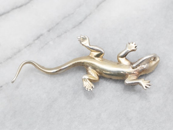 Sterling Silver Gemstone Lizard Pendant, Gemstone Gec… - Gem