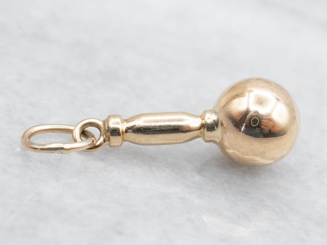 Gold Baby Rattle Charm, Yellow Gold Charm, Gold Baby Rattle, Gold ...