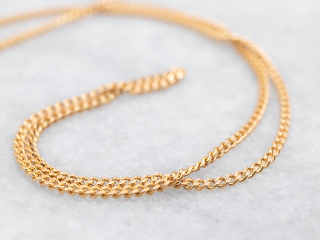 Vintage 800 Gold Curb Chain, Yellow Gold Chain, 18 Inch Gold Chain ...