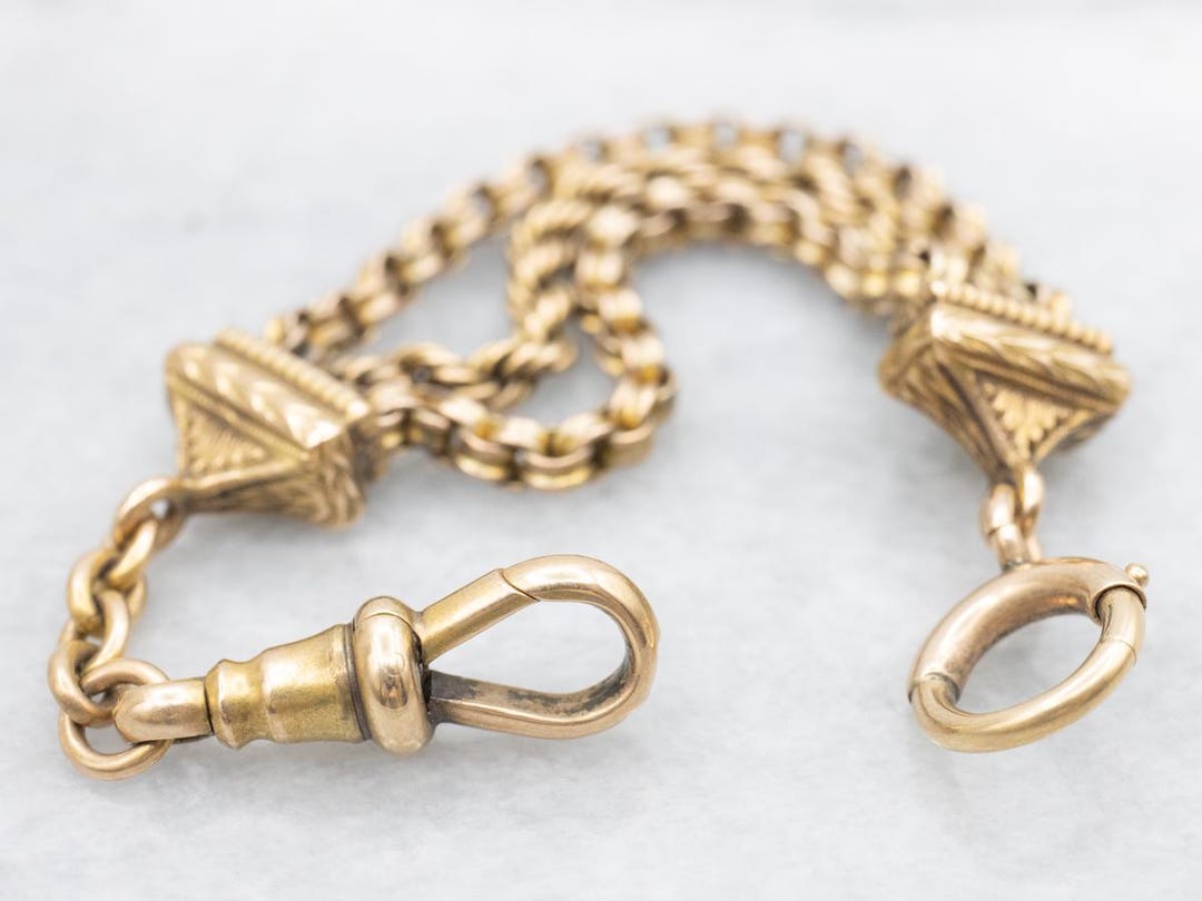 Antique English Gold Watch Fob, Watch Chain, Pocket Watch Chain, Watch ...