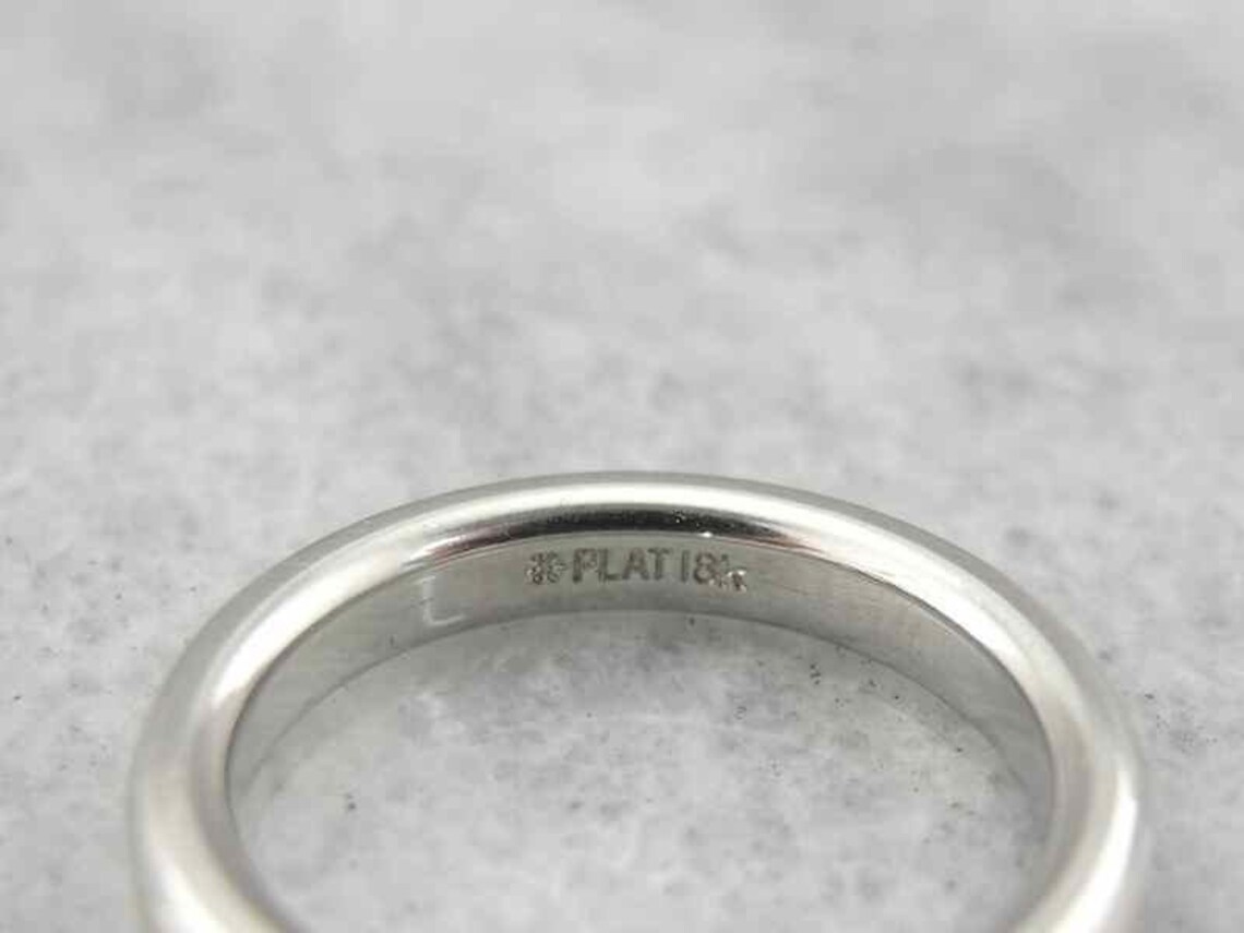 Simple Platinum and 18K Yellow Gold Mixed Metals Wedding Band - Etsy
