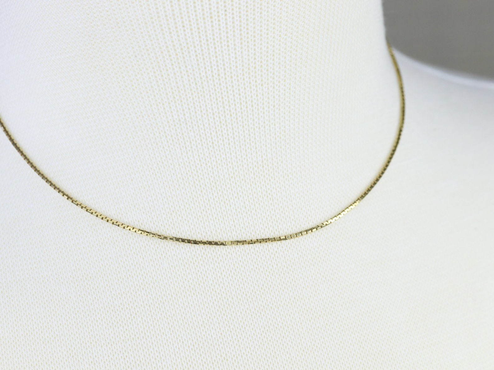 Vintage Gold Box Chain 14K Gold Box Link Chain 15 Inch - Etsy