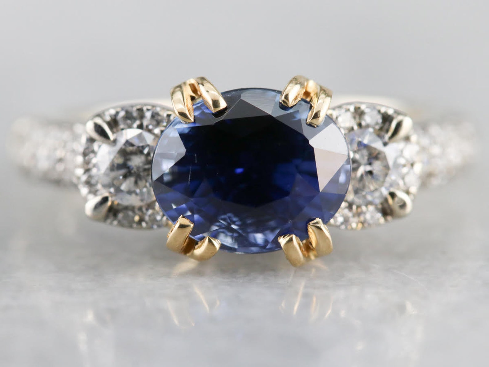 Fine Ceylon Sapphire Diamond Ring Sapphire Engagement Ring - Etsy