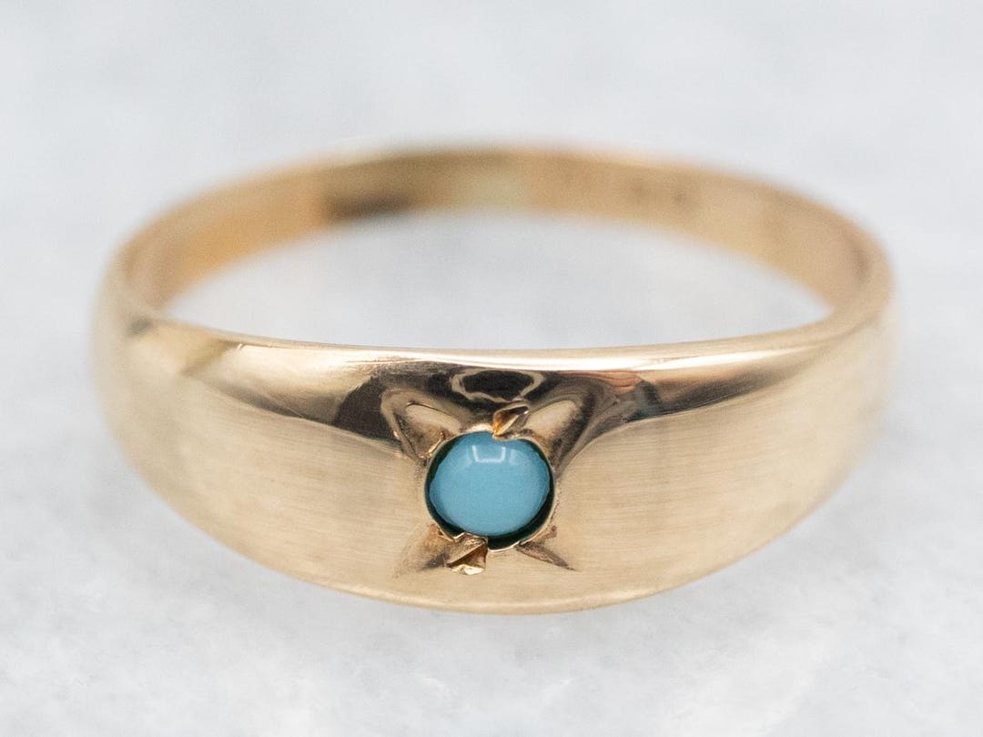 Victorian Turquoise Glass Baptism Band, Ostby and Barton, Antique ...