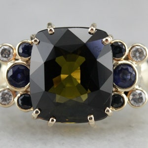 Bold Mid Century Modern Cocktail Ring With Large Dravite Tourmaline ...