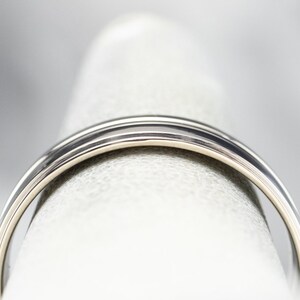 White Gold Lined Band, 14K White Gold, Unisex Wedding Band, Stacking ...