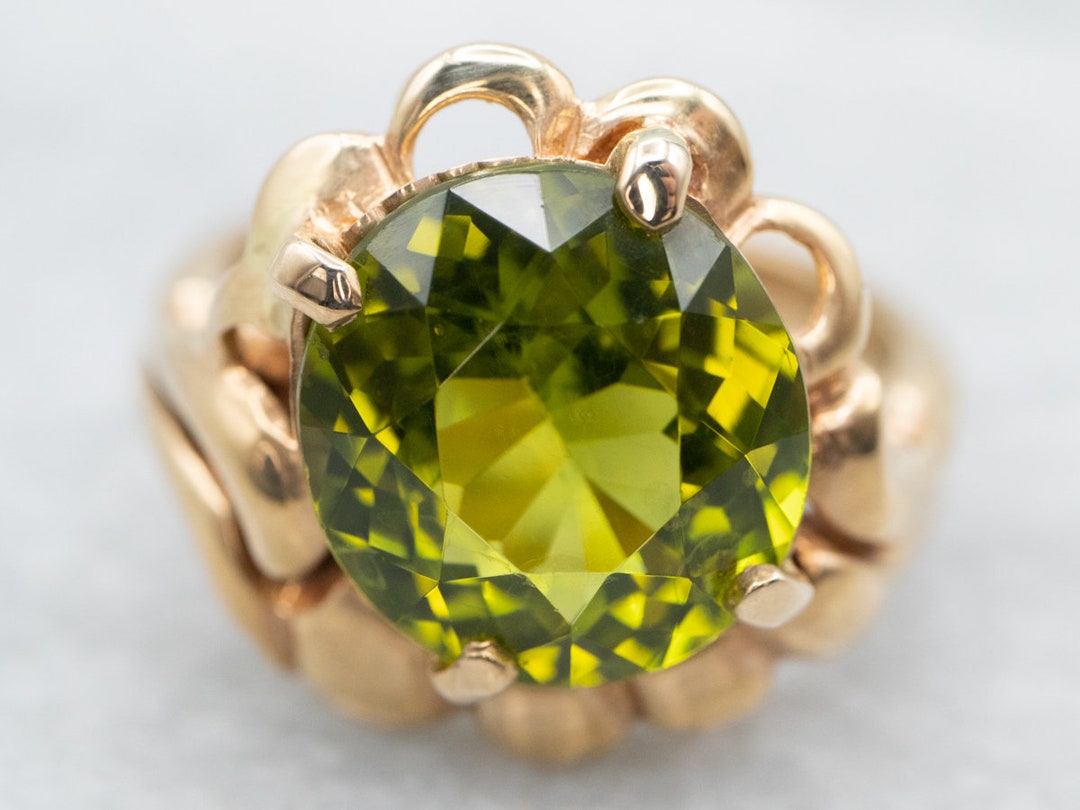 Rare Retro Era Two Piece Peridot Ring for Cocktail or as Wedding Set ...